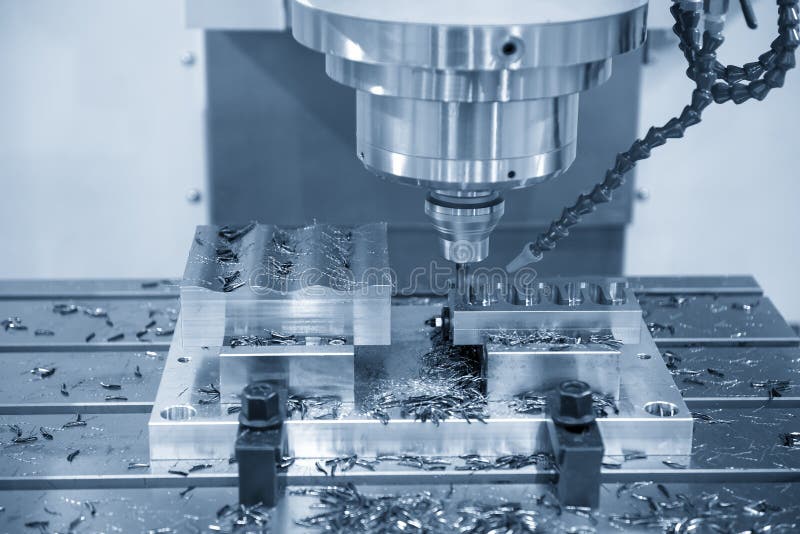 The CNC Milling Machine Finishing Cut the Injection Mold Parts by Solid ...