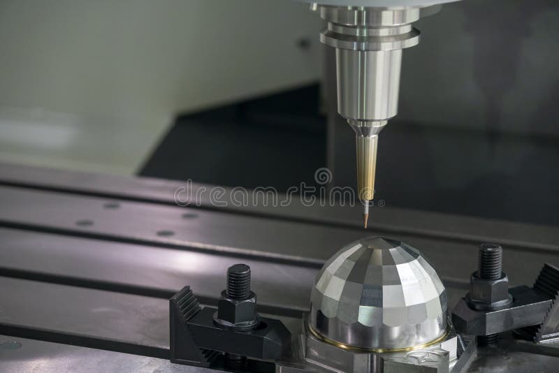 The CNC Milling Machine Finishing Cut the Sample Parts by Solid Ball ...