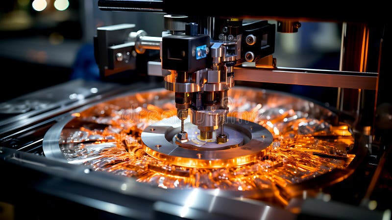 The CNC Milling Machine Finishing Cutting the Injection Mold Parts with ...