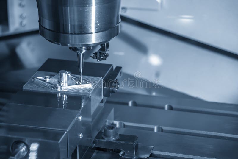 The CNC Milling Machine Hi-precision Cutting the Aluminium Parts by ...