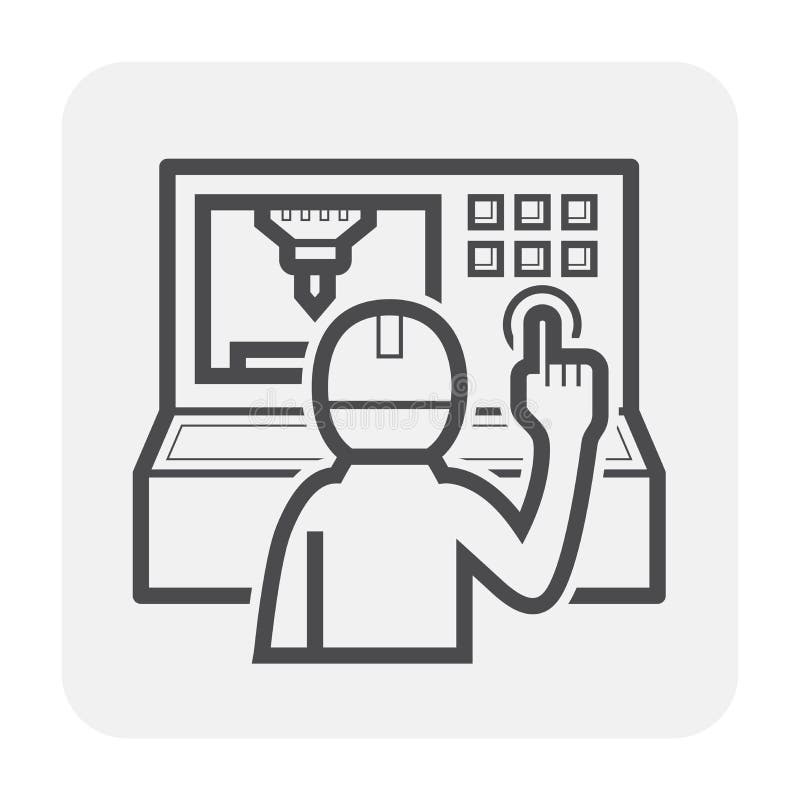 Cnc milling icon stock vector. Illustration of manufacturing - 169355798