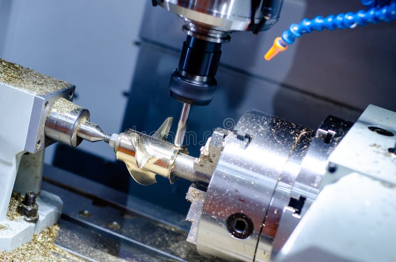 The CNC Milling Machine in Metal Working Process Stock Image - Image of ...