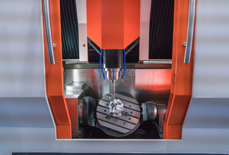 CNC Milling Machine Milling Heads Stock Photo - Image of machine, iron ...