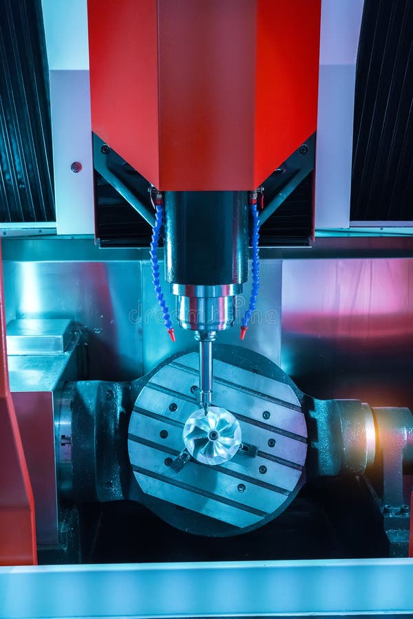 CNC Milling Machine Milling Heads Stock Photo - Image of lathe, heavy ...