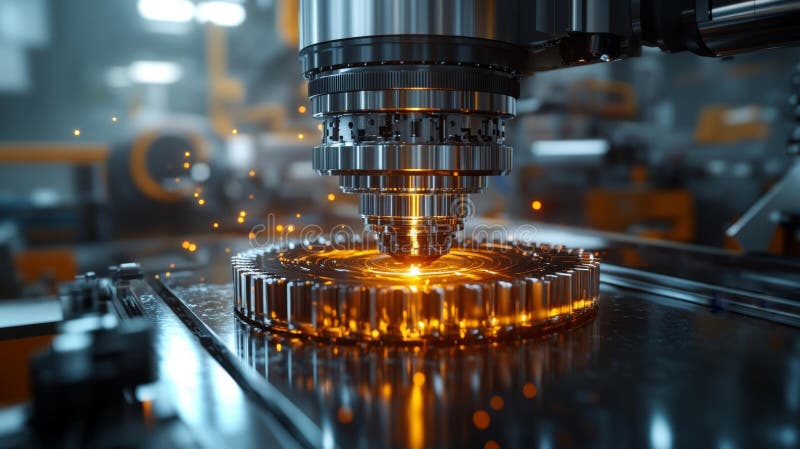 High-Precision CNC Milling for Complex Patterns Stock Illustration ...