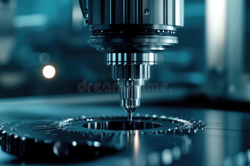 CNC Milling Machine during Operation. Concept Banner Metal Machine ...
