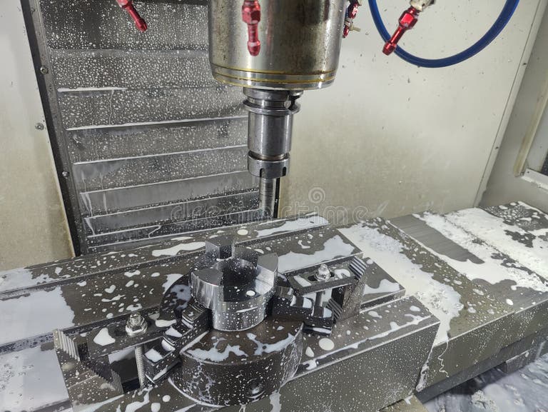 CNC Milling Machine Operation VMC Stock Photo - Image of milling ...