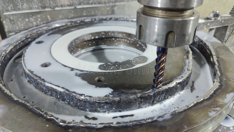 CNC Milling Machine Operation VMC Stock Image - Image of milling ...