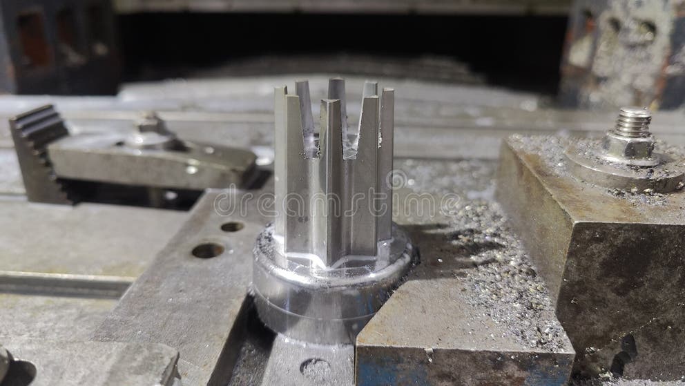 CNC Milling Machine Operation VMC Stock Image - Image of milling ...