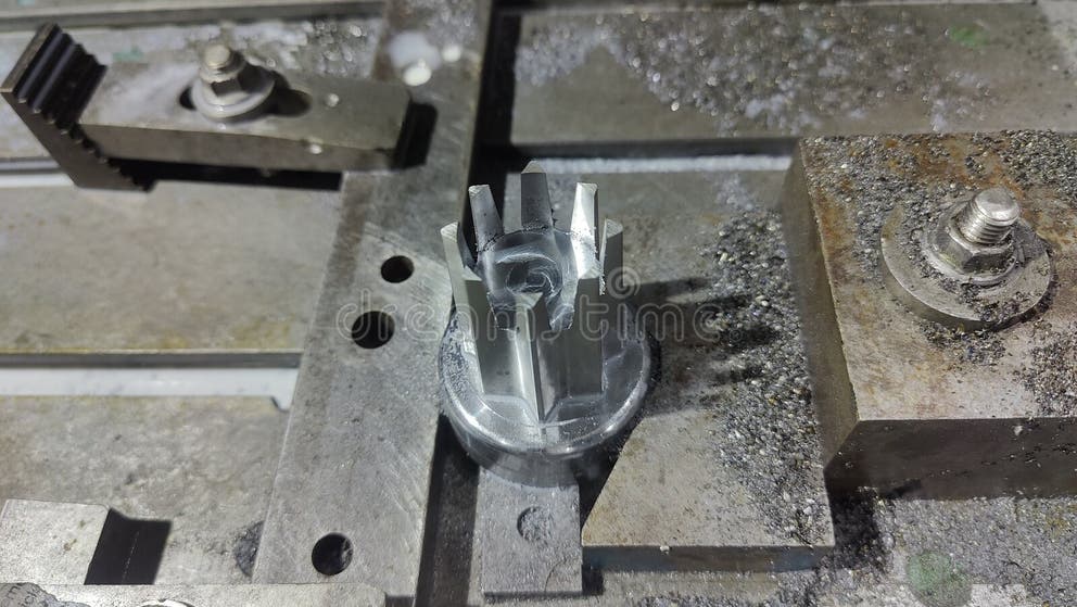 CNC Milling Machine Operation VMC Stock Image - Image of operation ...