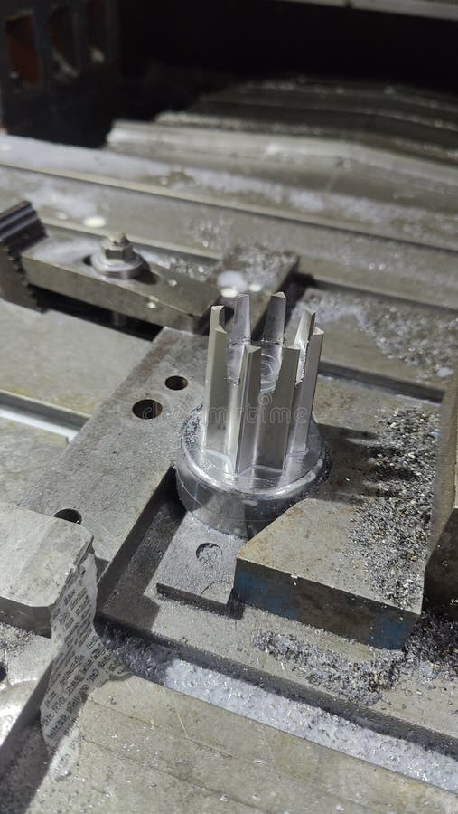 CNC Milling Machine Operation VMC Stock Image - Image of machine ...