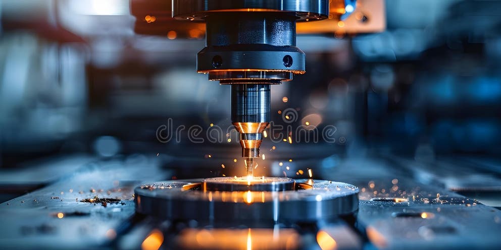 A CNC Milling Machine Precisely Shapes a Metal Piece Using a Solid Ball ...