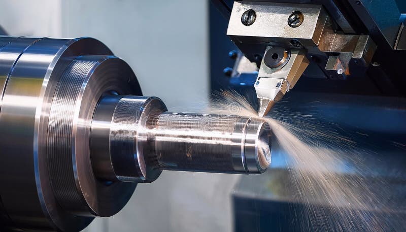 CNC Milling Machine Processing Stock Illustration - Illustration of ...