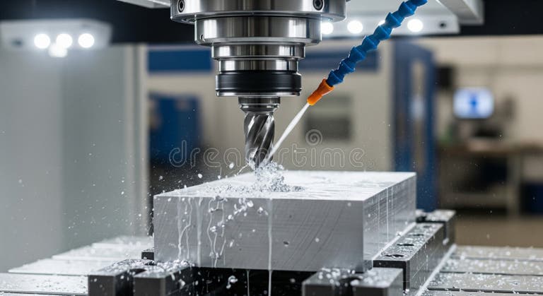 CNC Milling Machine Processing Stock Illustration - Illustration of ...