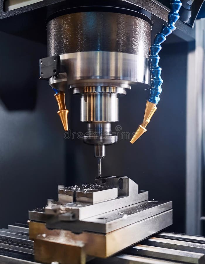 CNC Milling Machine Processing Stock Illustration - Illustration of ...