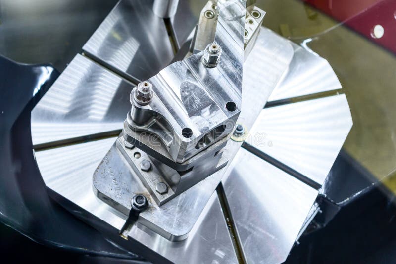 CNC Milling Machine Produces a Large Part Machining. Stock Image ...