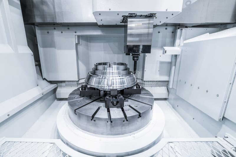 CNC Milling Machine Produces a Large Part Machining. Stock Image ...