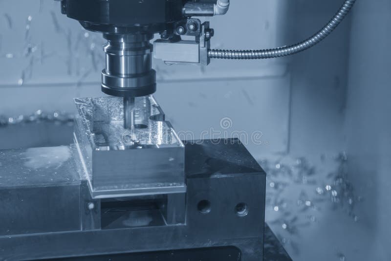 The CNC Milling Machine Rough Cutting with Flat End Mill Tool Stock ...