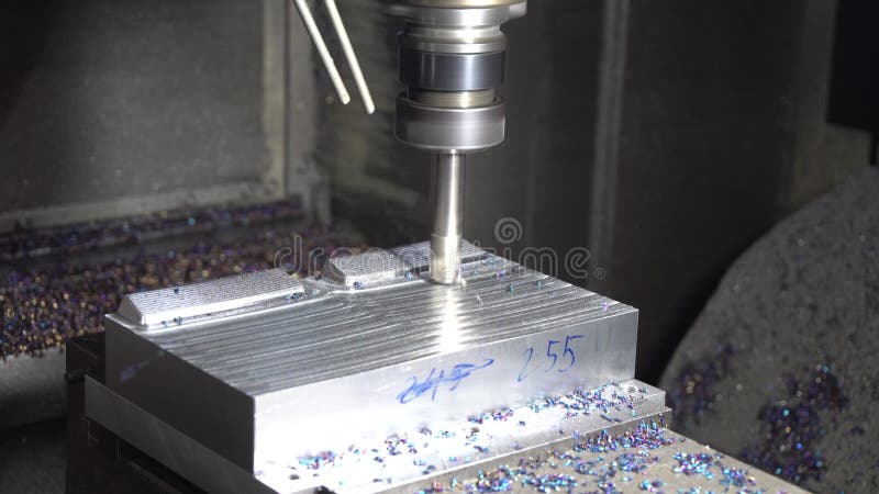 The CNC Milling Machine Rough Cutting the Injection Mold Parts by ...