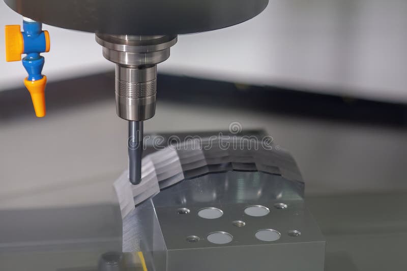 The CNC Milling Machine Rough Cutting the Mold Parts and G-code Data ...