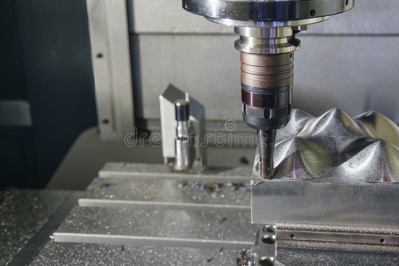 The CNC Milling Machine Rough Cutting the Mold Parts by Indexable Ball ...
