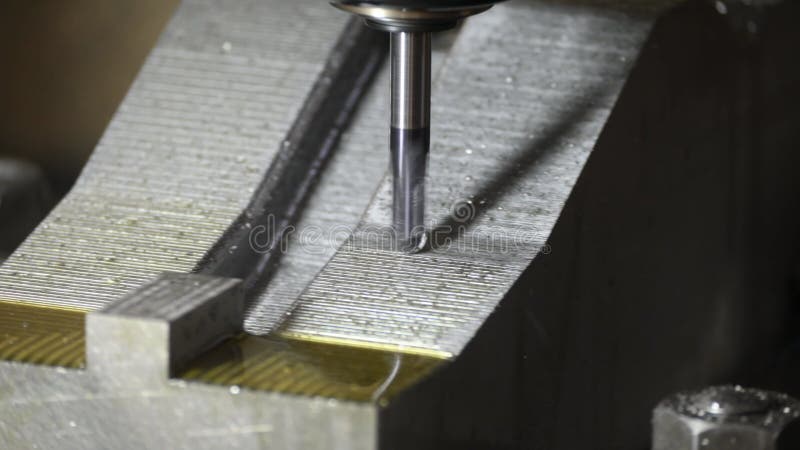 The CNC Milling Machine Scan Cutting Mold Part by Solid Ball End Mill ...