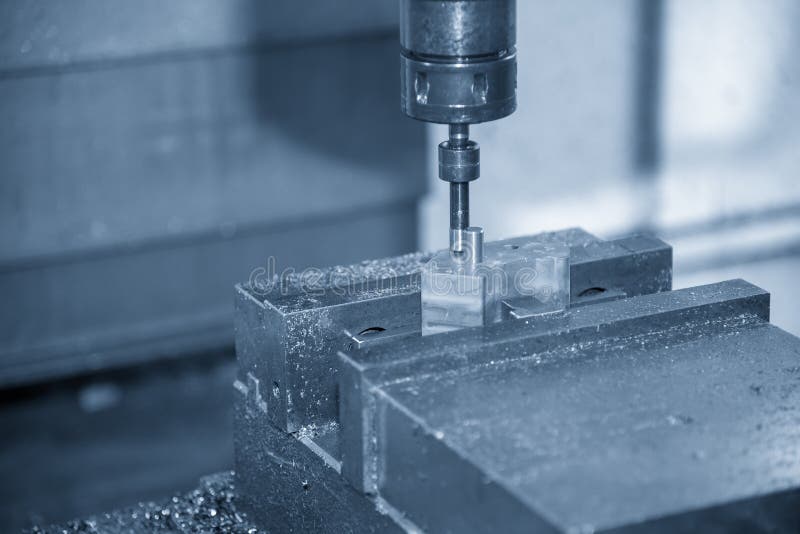 The CNC Milling Machine Set-up the Work by Edge-finder Tool. Stock ...