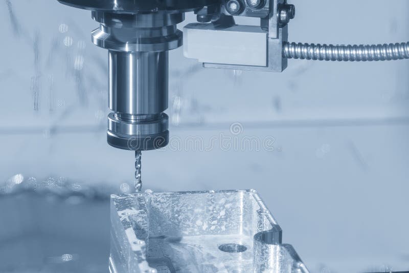 The CNC Milling Machine Thread Cutting Process the Aluminum Parts by ...