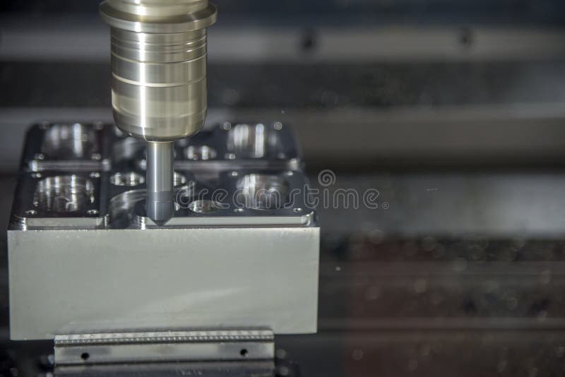 The CNC Milling Machine Use Solid Chamfer Tool Stock Image - Image of ...