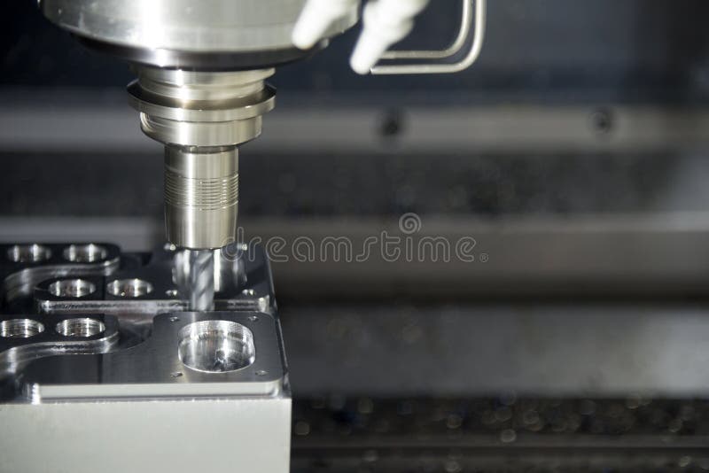 The CNC Milling Machine Use Solid End-mill Tool Stock Image - Image of ...