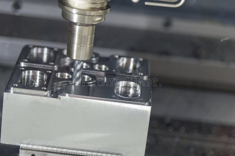 The CNC Milling Machine Use Solid Flat End-mill Stock Image - Image of ...