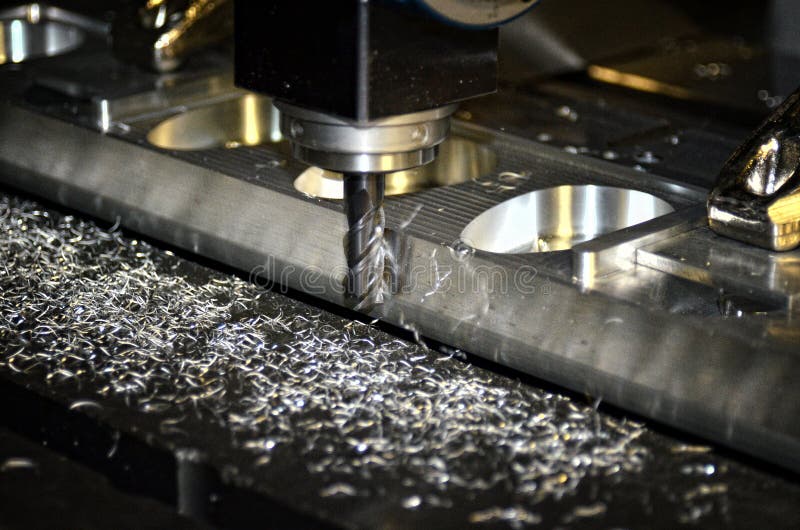 Cnc Milling Machine in Work Stock Photo - Image of boring, metalworking ...