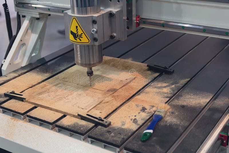 Cnc Milling Machine in Work Wood at the Factory Stock Photo - Image of ...