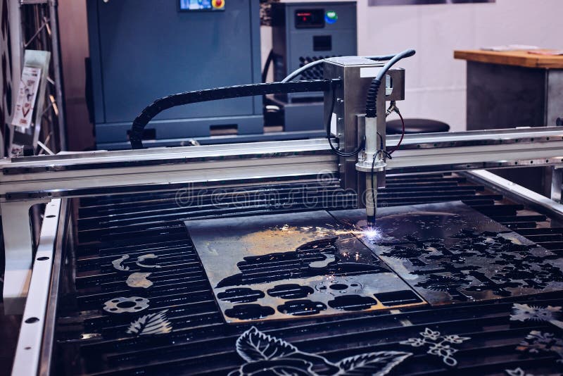 CNC plasma cutting machine stock photo. Image of factory - 106714414