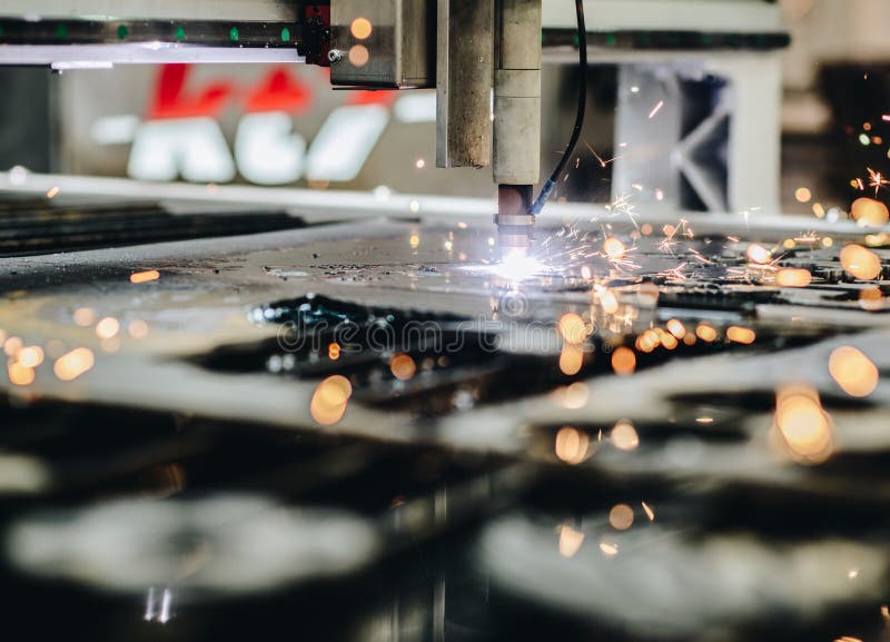 CNC plasma cutting machine stock image. Image of light - 106714491