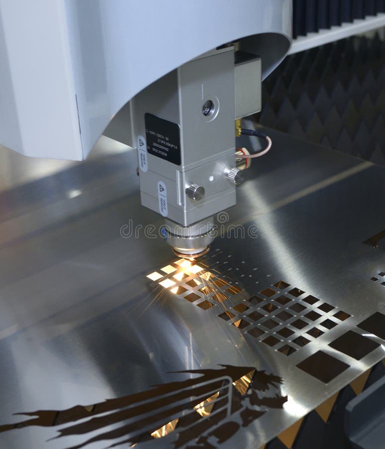 CNC Plasma Cutting Machine Working Cut Metal Sheet Stock Image - Image ...
