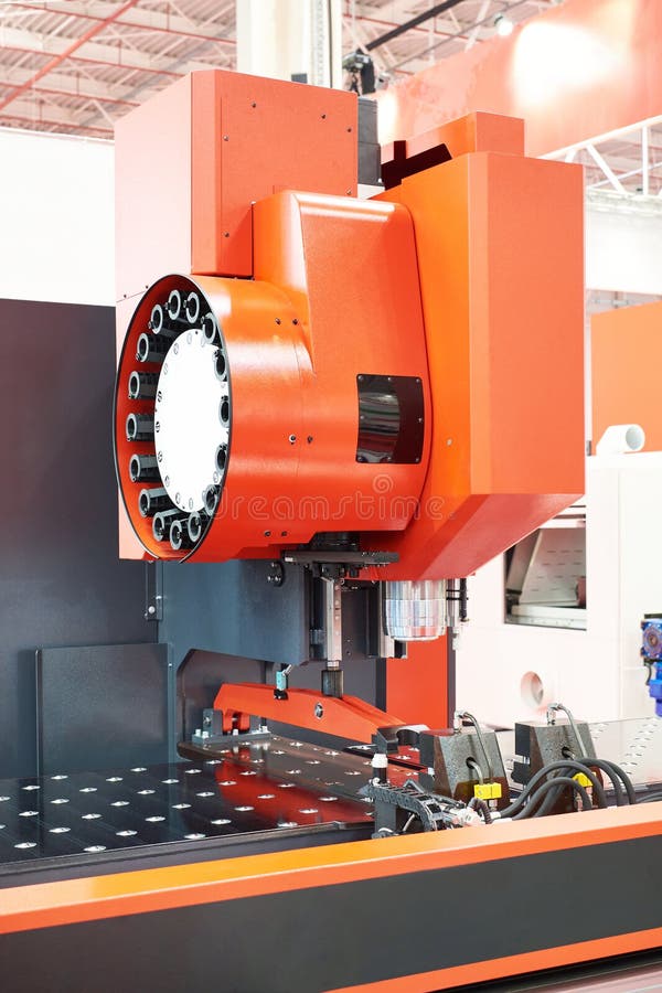 CNC plate drilling machine stock photo. Image of computer - 391732768