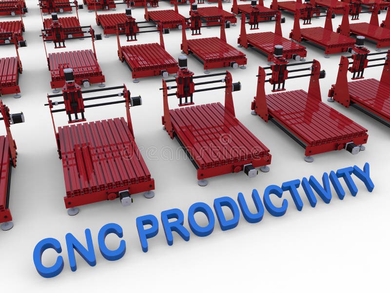 CNC productivity concept stock illustration. Illustration of milling ...