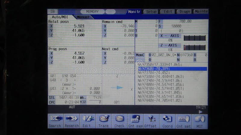 CNC Program Running on Display Screen Stock Footage - Video of cutter ...