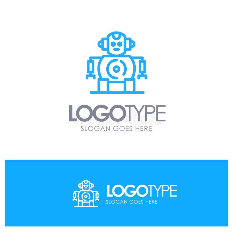 Cnc, Robotics, Technology Blue OutLine Logo with Place for Tagline ...