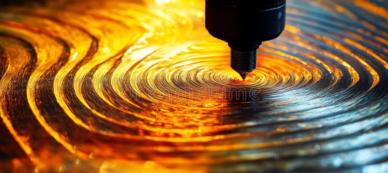 CNC Router Creating Intricate Inlay on Wood Surface with Highlighted ...