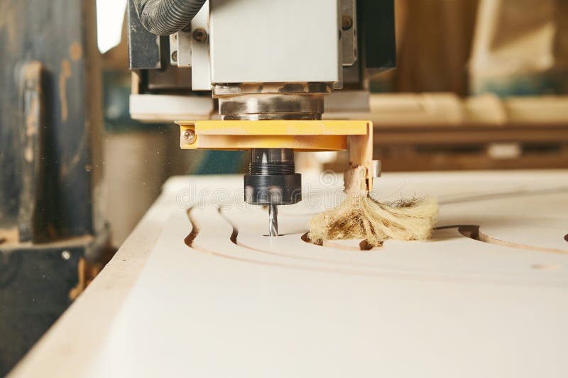 CNC Router Machine Creates a Layout of the Shelf Complex. Stock Image ...