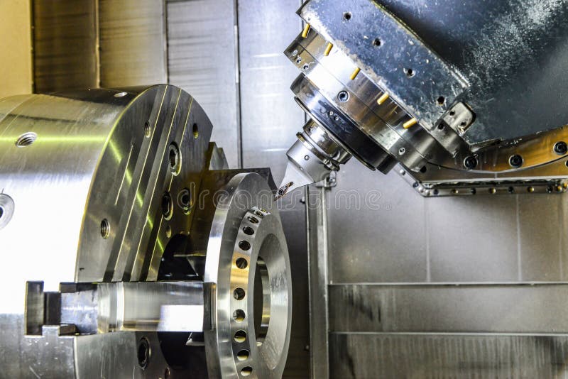 CNC Router and Turning Metal with a Cutting Tool and Centering Tool ...