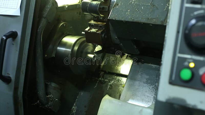 Cnc Silver Bar Cutting Lathe. Silver Ring Production. Industrial ...