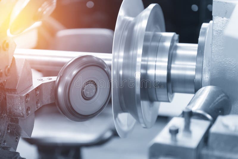 The CNC Spinning Machine Forming the Part Stock Photo - Image of ...