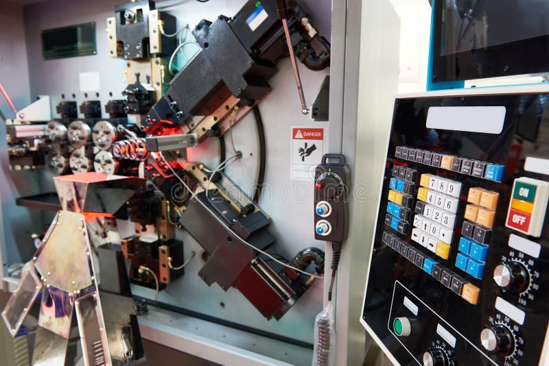 Cnc spring making machine stock image. Image of inspection - 103487459