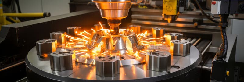 Cnc Tool Holder Filled with Assorted Specialized Tools Reflecting in ...