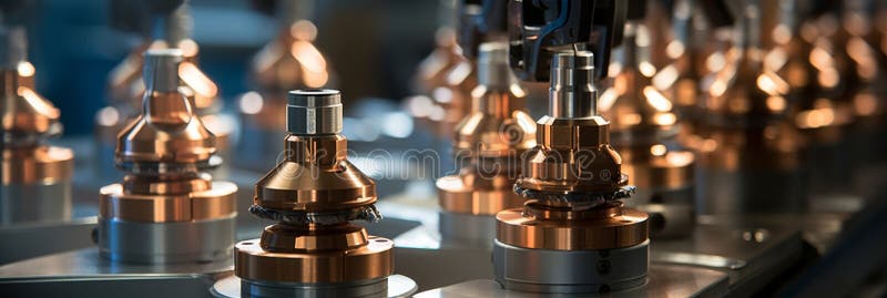 Cnc Tool Holder Showcasing Assorted Tools, Glistening Under the Bright ...