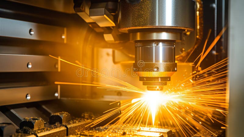 Cnc Tool Holder with Specialized Tools Reflecting Bright Light in ...