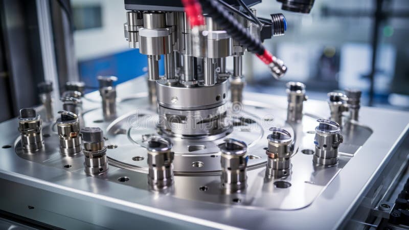 Cnc Tool Holder with Specialized Tools Reflecting Bright Machine Light ...